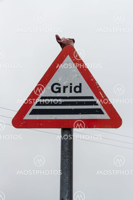 "Road warning signs, Grid fa..." by Andy Chisholm - Mostphotos