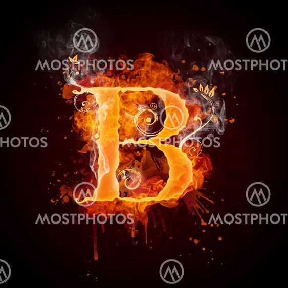 Letter B Fire Fire Font. Letter B From Alphabet — Stock Photo