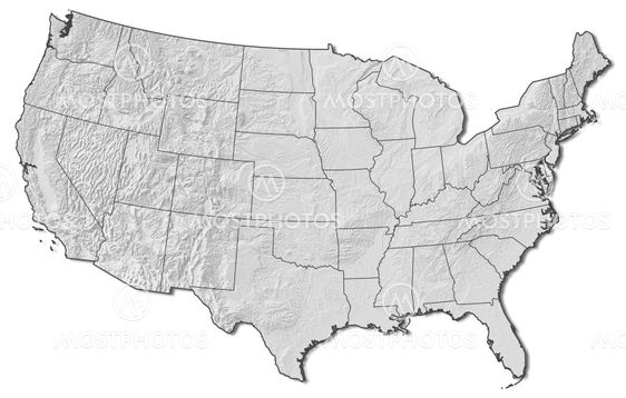 "Relief map - United States..." by Steffen Hammer - Mostphotos