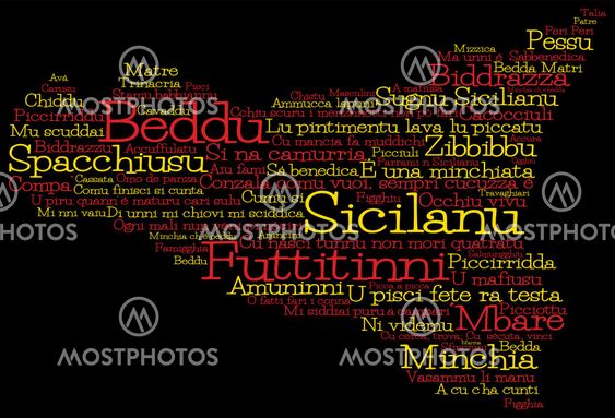 "Sicily map made from Sicili..." by Marina Riley - Mostphotos