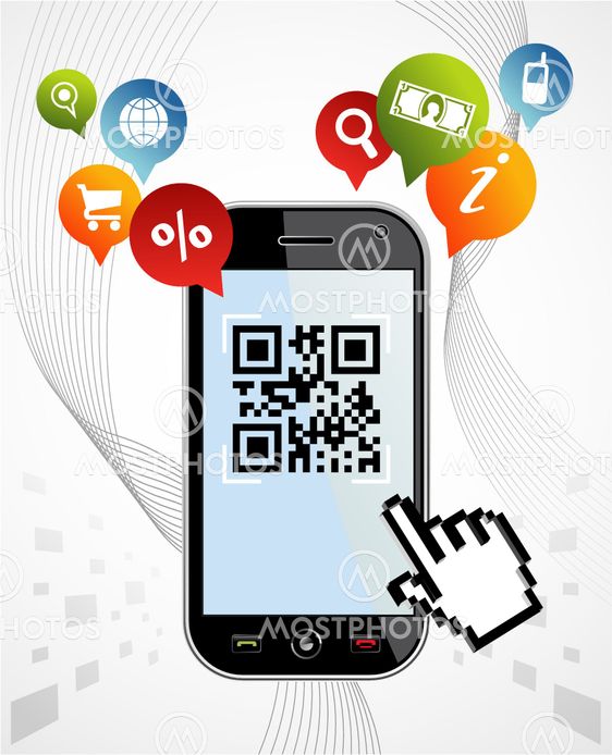 "Smart Telefon: QR kod ansök..." av cienpies - Mostphotos