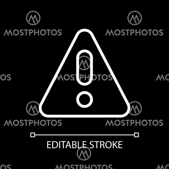 "Warning white linear icon f..." by Ruslan Nesterenko - Mostphotos