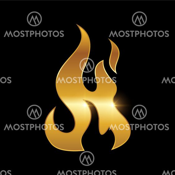 "Golden Fire Flame Symbol Lo..." by Ujang Purnomo - Mostphotos