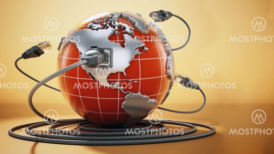 "Rj45 plug connected to blue..." av Destina - Mostphotos