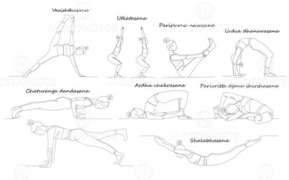 "A big set of yoga poses wit..." by Daria Kalenova - Mostphotos