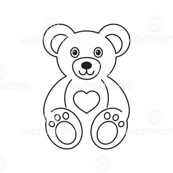 "Vector cute teddy bear outl..." fra David Benes - Mostphotos