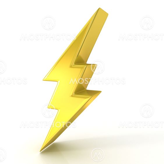 "Lightning symbol, 3d golden..." av djmilic - Mostphotos