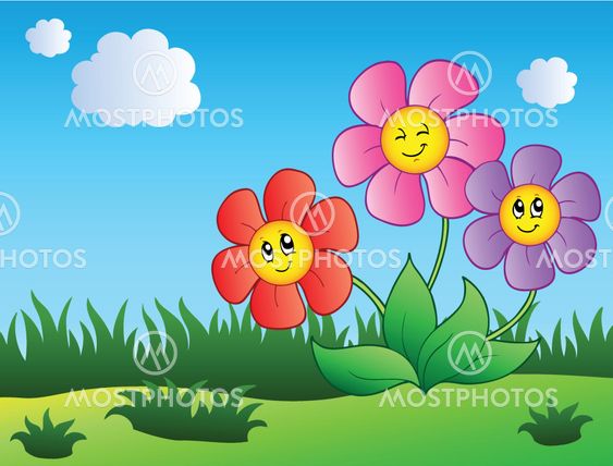 "Three cartoon flowers on me..." by Klara Viskova - Mostphotos