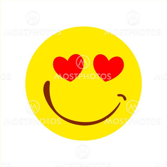"Smiley face with red heart..." av Volodymir_7 - Mostphotos