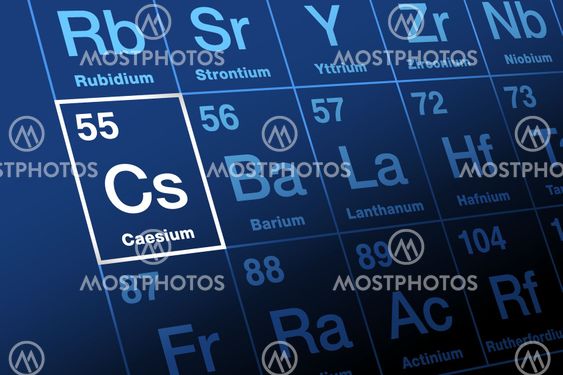 "Caesium element on periodic..." by Peter Hermes Furian - Mostphotos