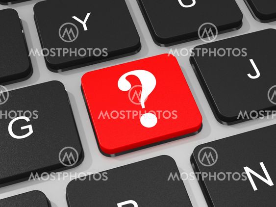 "Question mark key on keyboa..." fra Iakov Leibovich - Mostphotos