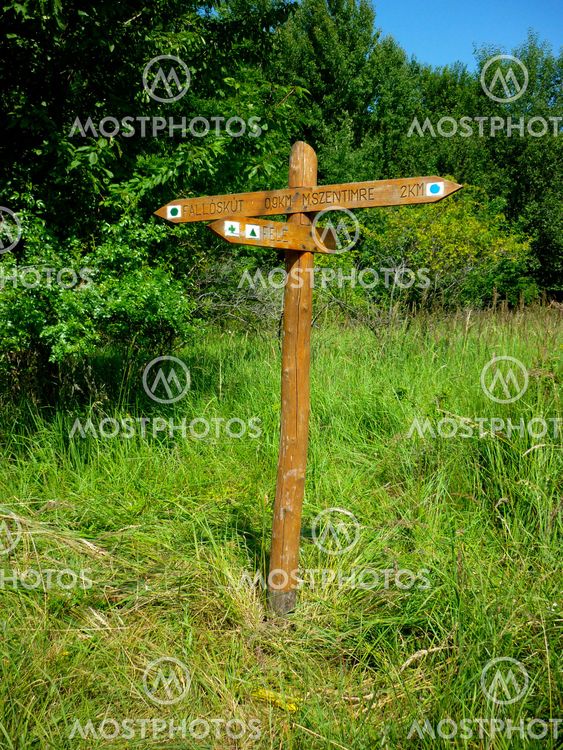 Wooden Crossroads Sign