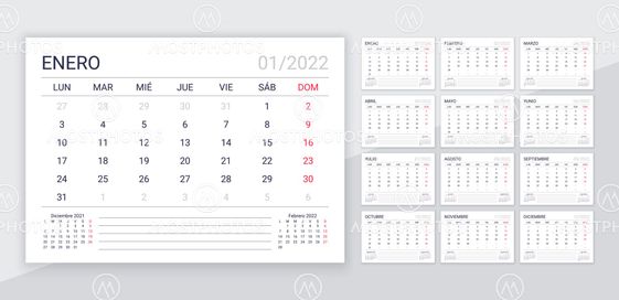 "Spanish 2022 calendar templ..." by maradaisy - Mostphotos