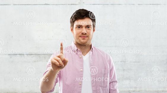 "young man showing one finge..." by Syda Productions - Mostphotos