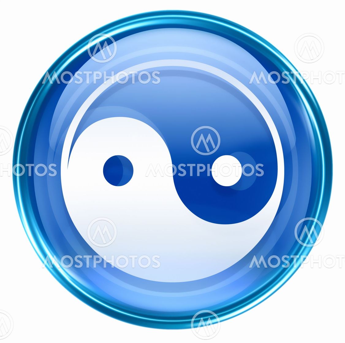 " yin yang symbol icon blue,..." av Andrey Zyk - Mostphotos