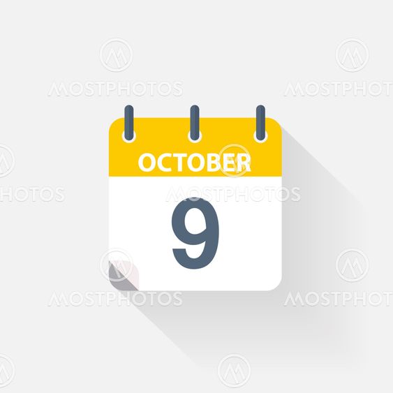"9 october calendar icon" av ASkaryna - Mostphotos