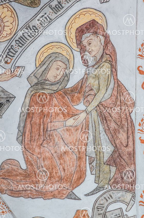 "Medieval mural of the visit..." by Stig Alenäs - Mostphotos