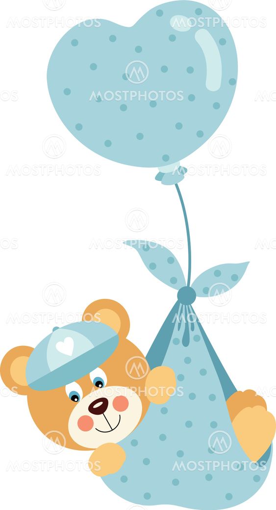 Baby Boy Teddy Bear Clip Art Watercolor Blue Teddy Bear Clipart, Baby