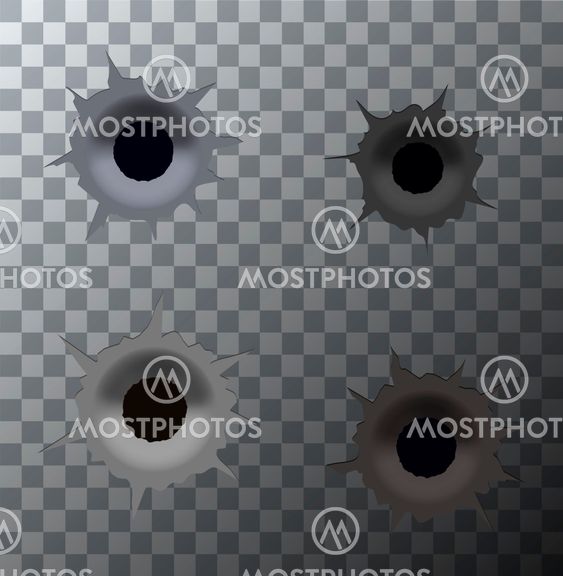 "Vector modern bullet holes..." by petr zaika - Mostphotos