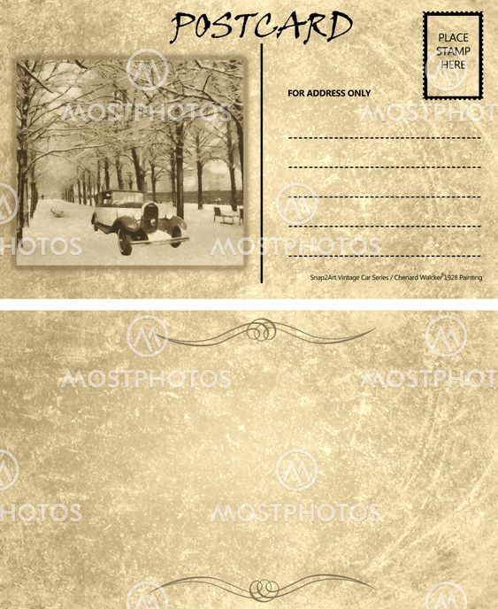 Vintage Postcard Template Back