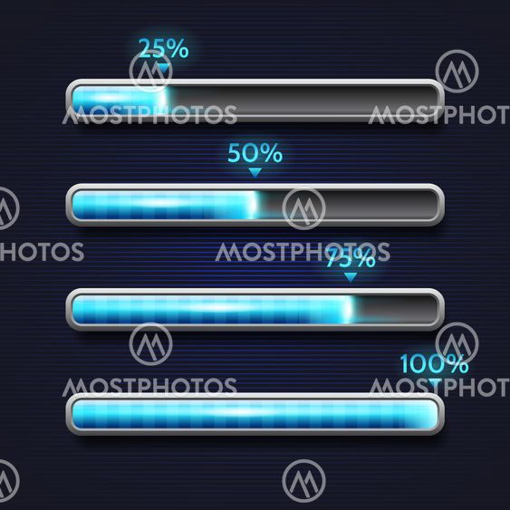 "Blue progress bar, loading,..." by MarySan - Mostphotos