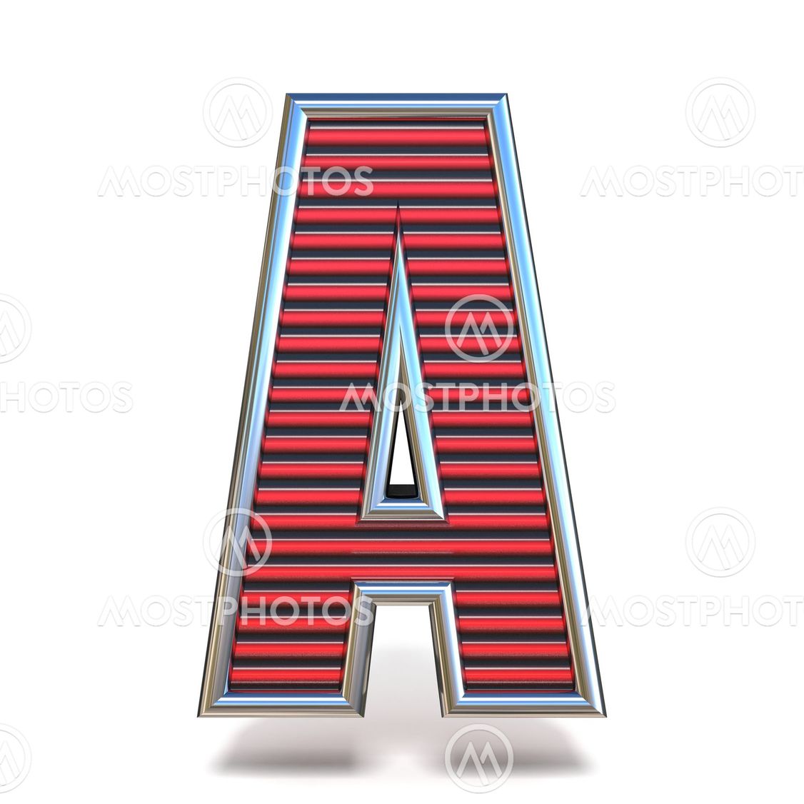 "Metal red lines font Letter..." af djmilic - Mostphotos