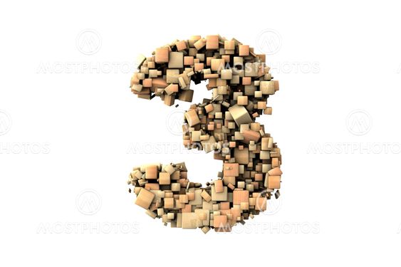 "Number three shape build w..." by Samuel Borges - Mostphotos