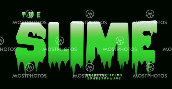 "Green slime alphabet, gooey..." by Yehor Lisnyi - Mostphotos