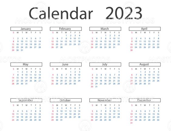 "Calendar 2023 year. Vector..." af PLOUTY - Mostphotos