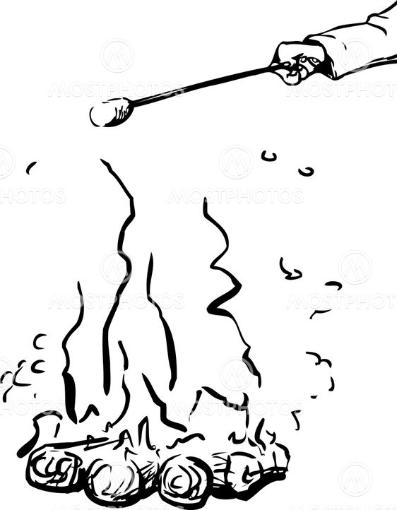 "Outline sketch of roasting..." av Eric Basir - Mostphotos