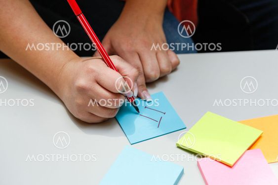 "Planering på post-it lappar" by Michael Erhardsson - Mostphotos