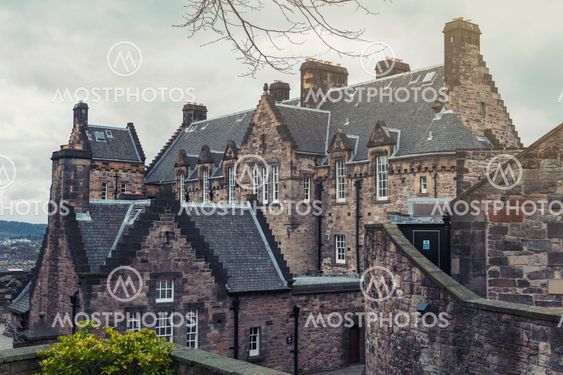 Inside Edinburgh Castle Scotland View Of Main Building From The Inside
