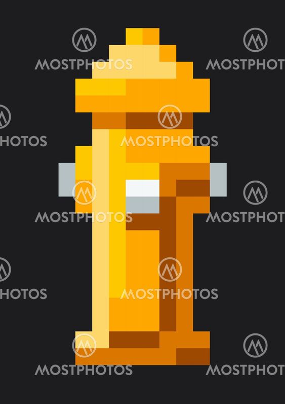 "pixel art fire hydrant" av Anastasiya Alforova - Mostphotos