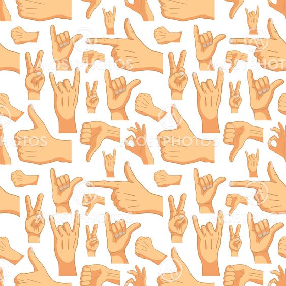 "Common cartoon hand signs o..." by Evgeny Bobrov - Mostphotos