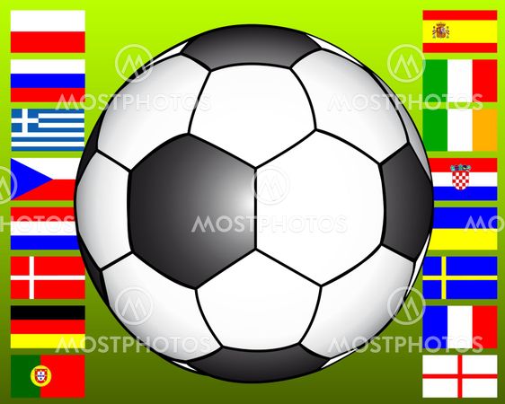 "Soccer ball på baggrund af..." fra Yuriy Mayboroda - Mostphotos