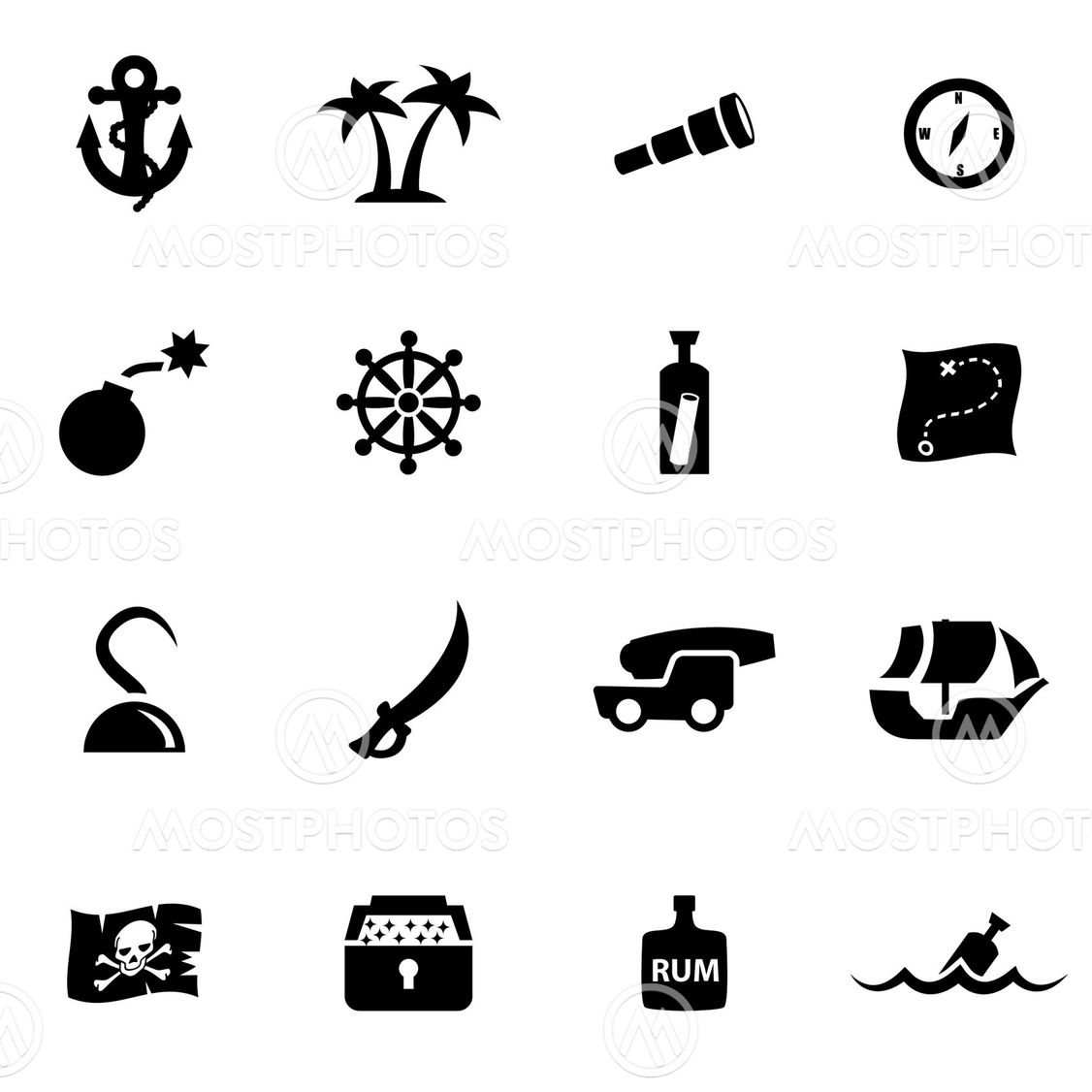 "Vector black pirate chart i..." fra ASkaryna - Mostphotos