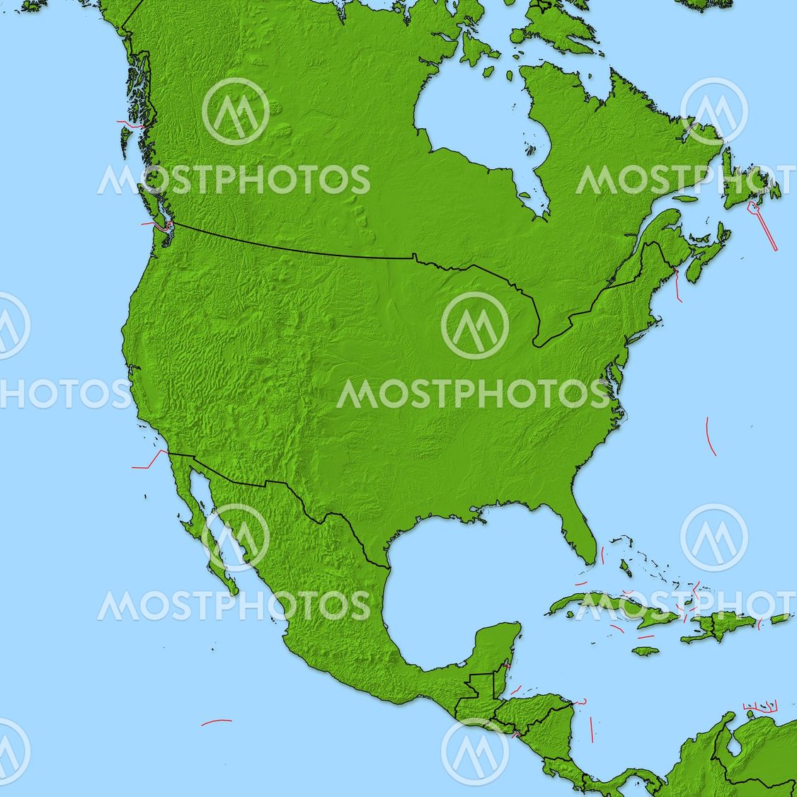 "Relief map - United States..." by Steffen Hammer - Mostphotos