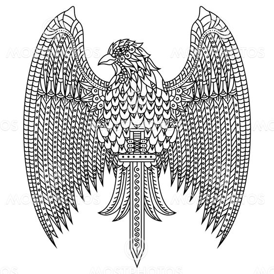 Zentangle Eagle Zentangle Art, Eagle On Flag Of The United States