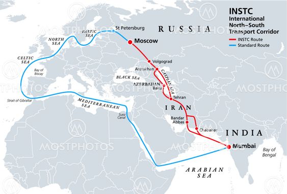 "INSTC political map" fra Peter Hermes Furian - Mostphotos