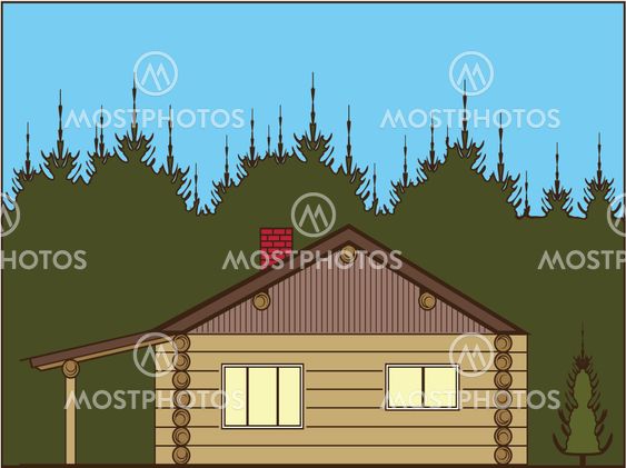 "Log Cabin vector illustrati..." by Anton Novik - Mostphotos