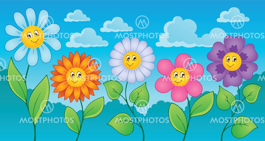 "Tecknade blommor tema 1" av Klara Viskova - Mostphotos
