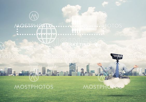 "Camera headed man sitting i..." by Aleksandr Khakimullin - Mostphotos