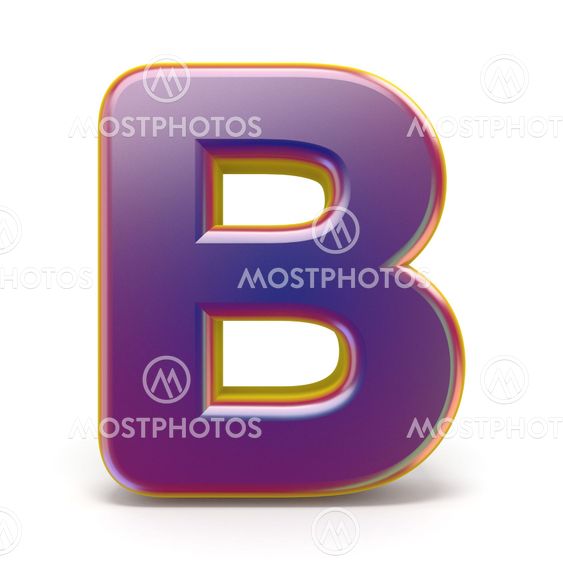 "Letter B purple font yellow..." av djmilic - Mostphotos