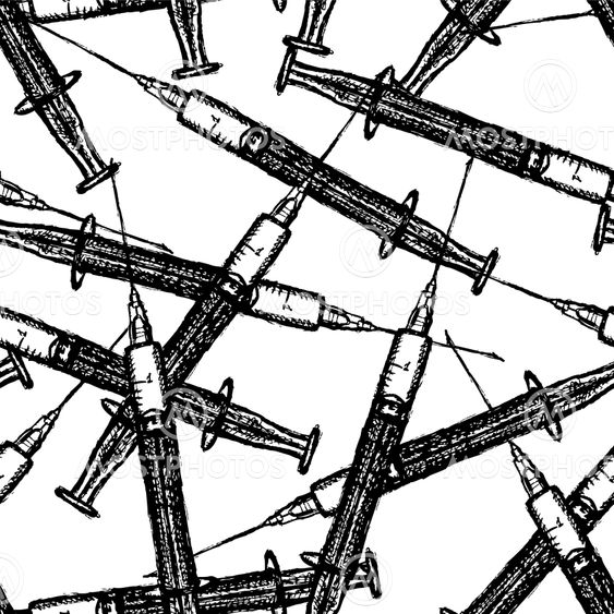 Vintage Syringe Drawing