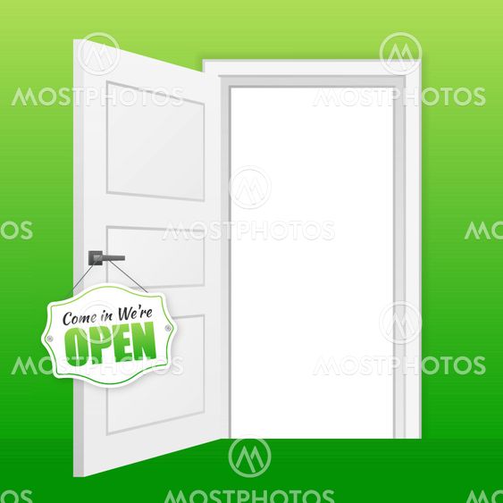 "Open door sign. Door sign...." by Vector UpStudio - Mostphotos