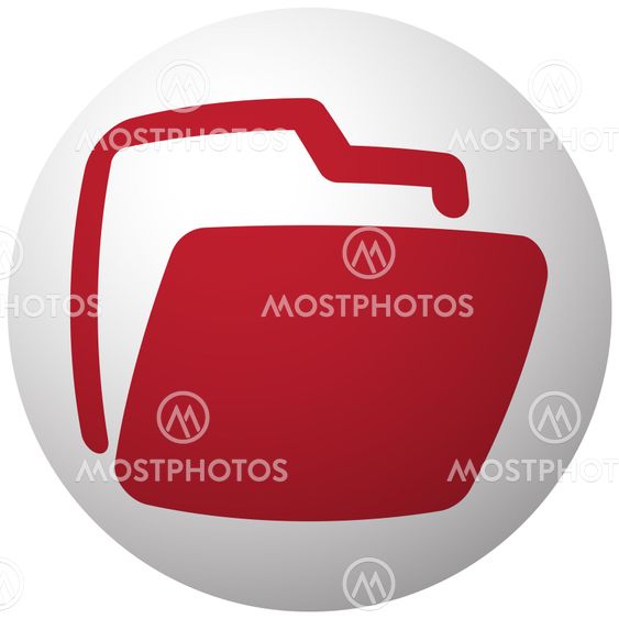 "Red Folder icon on white ball" fra Vectoricons - Mostphotos